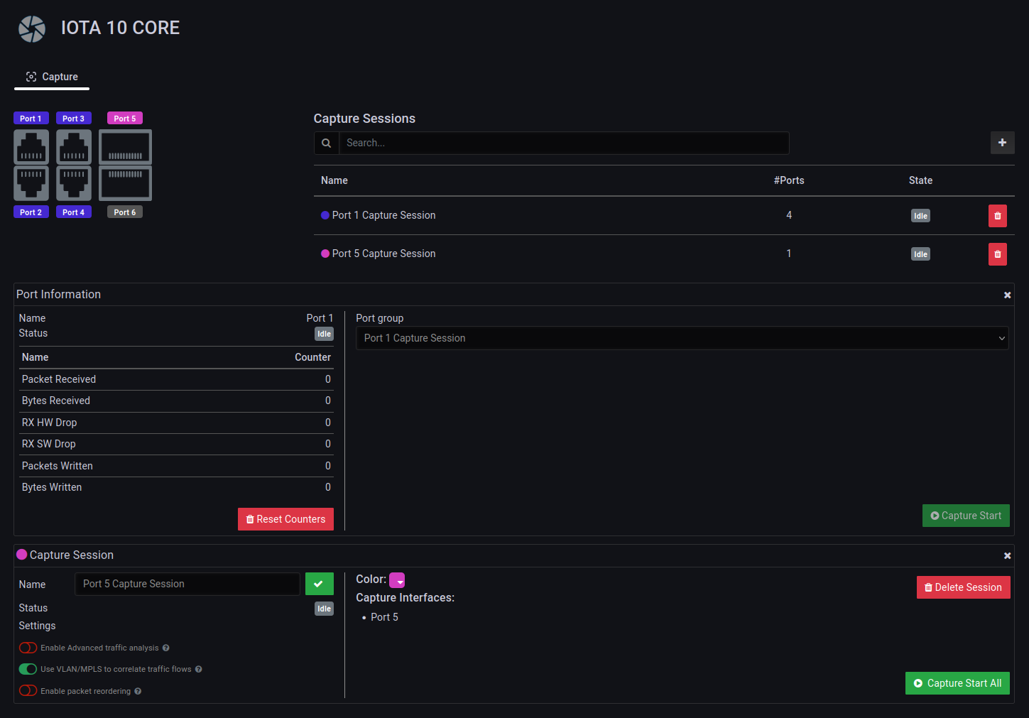 Capture control | Profitap Knowledge Base