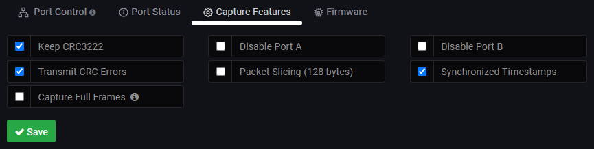 Hardware capture settings | Profitap Knowledge Base