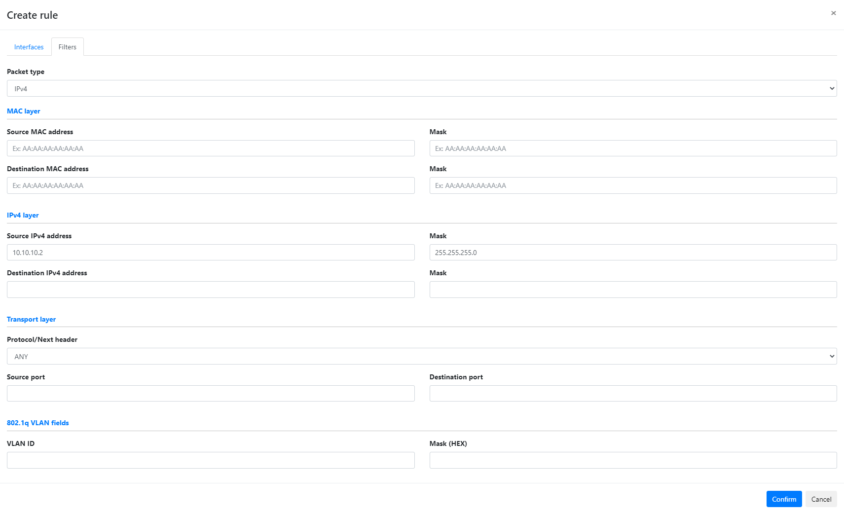 Filtering | Profitap Knowledge Base
