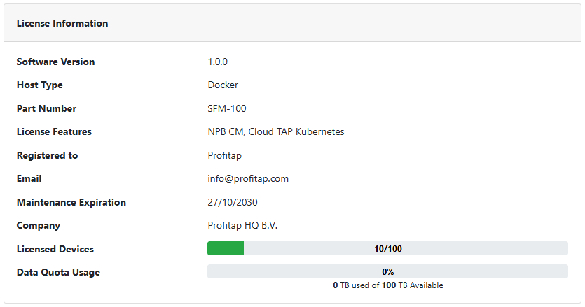 Administration | Profitap Knowledge Base